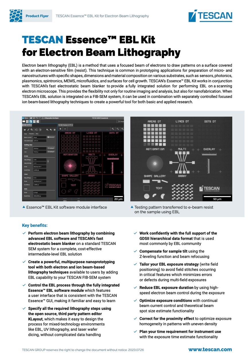 FIB-SEM TESCAN EBL kit