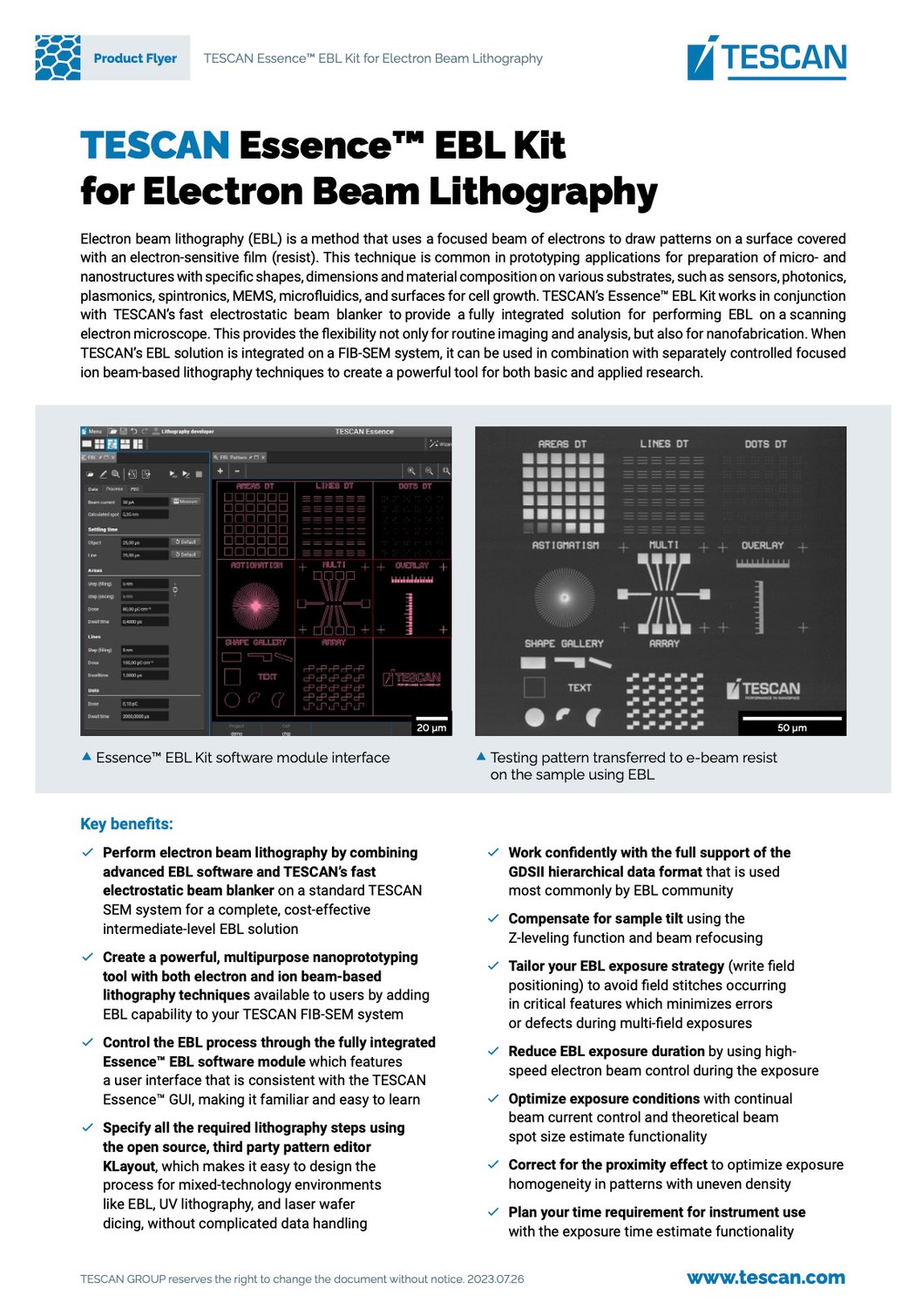 FIB-SEM TESCAN EBL kit