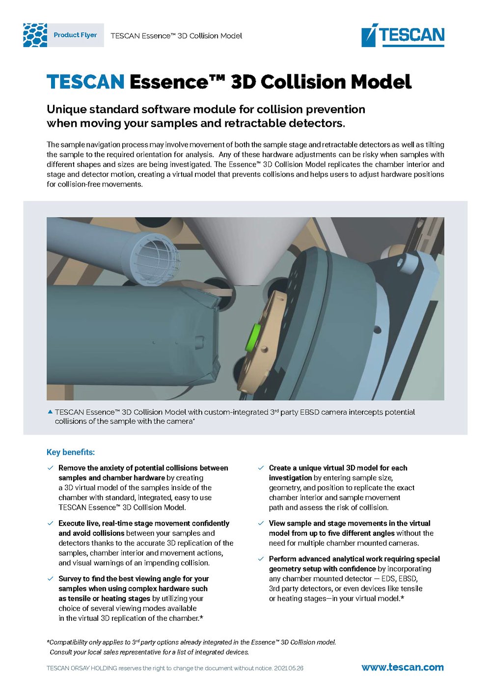 FIB-SEM TESCAN Essence Colision Model