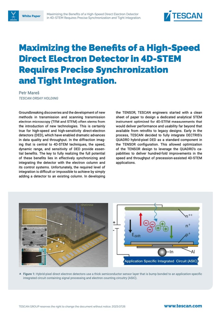 Benefits of Hybrid-Pixel Direct Detectors for 4D-STEM with TESCAN TENSOR