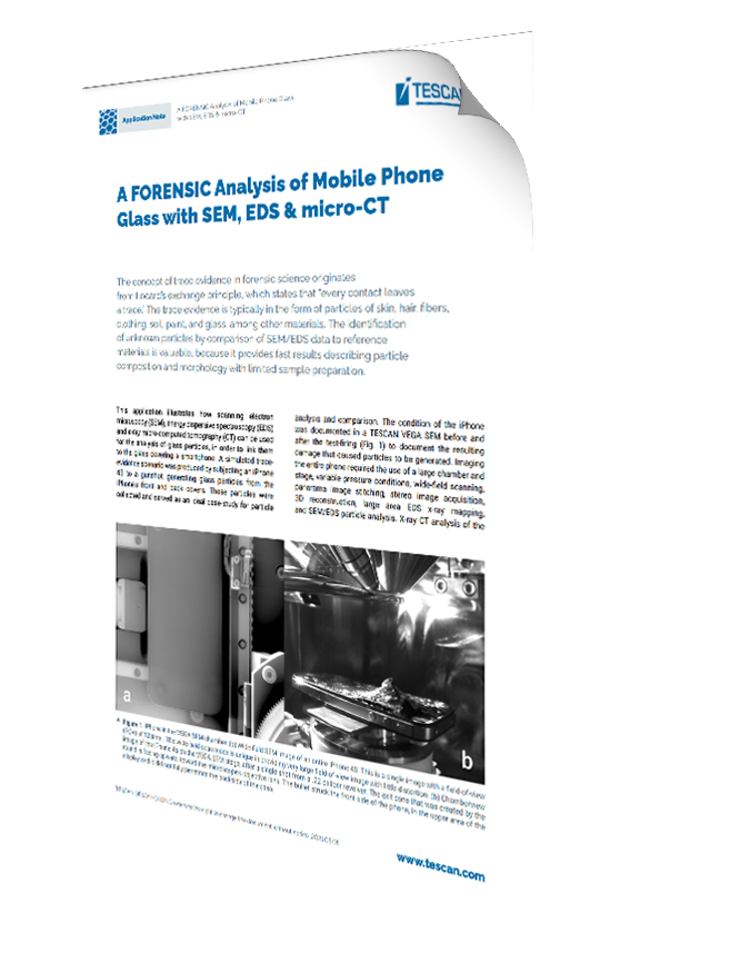 Forensic Analysis of Phone Glass Using SEM, EDS, and CT